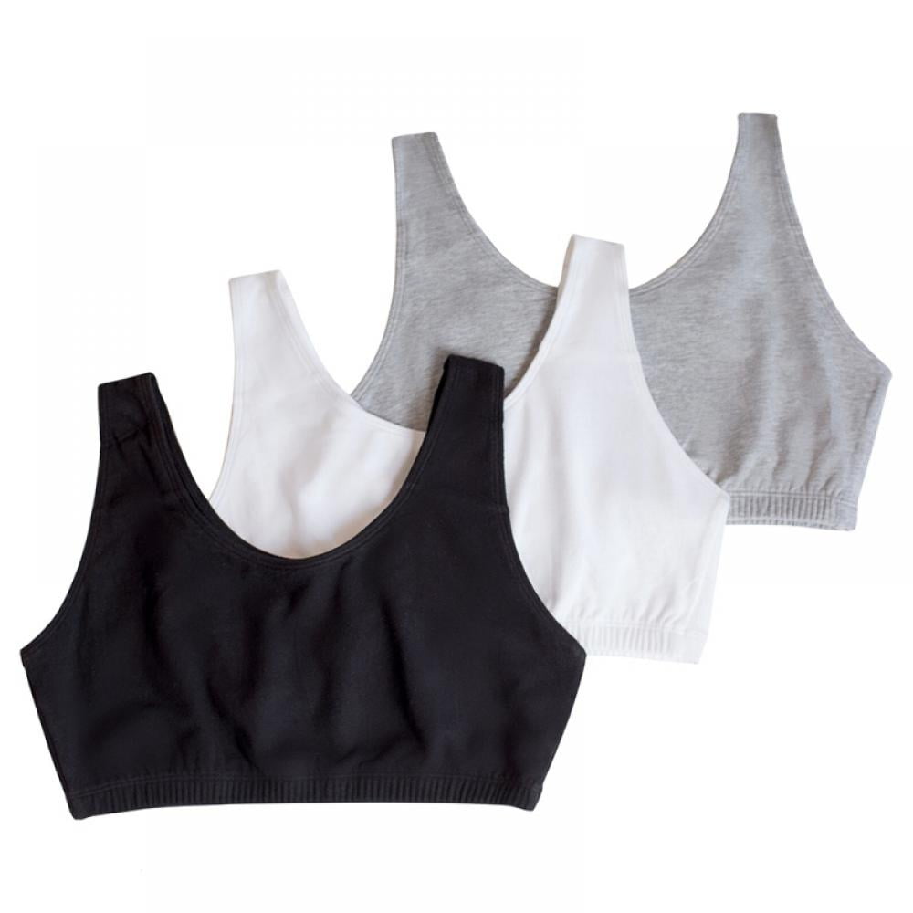Pretty Comy Women's Sports Tank Top Bras 3-Pack,Black & White & Gray ...