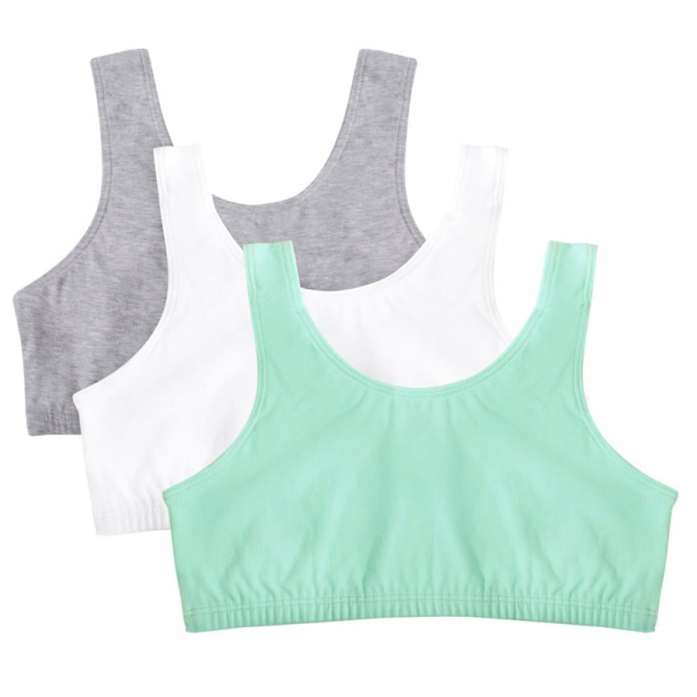 Pretty Comy Women's Sports Tank Top Bras 3-Pack,Green & White & Gray ...