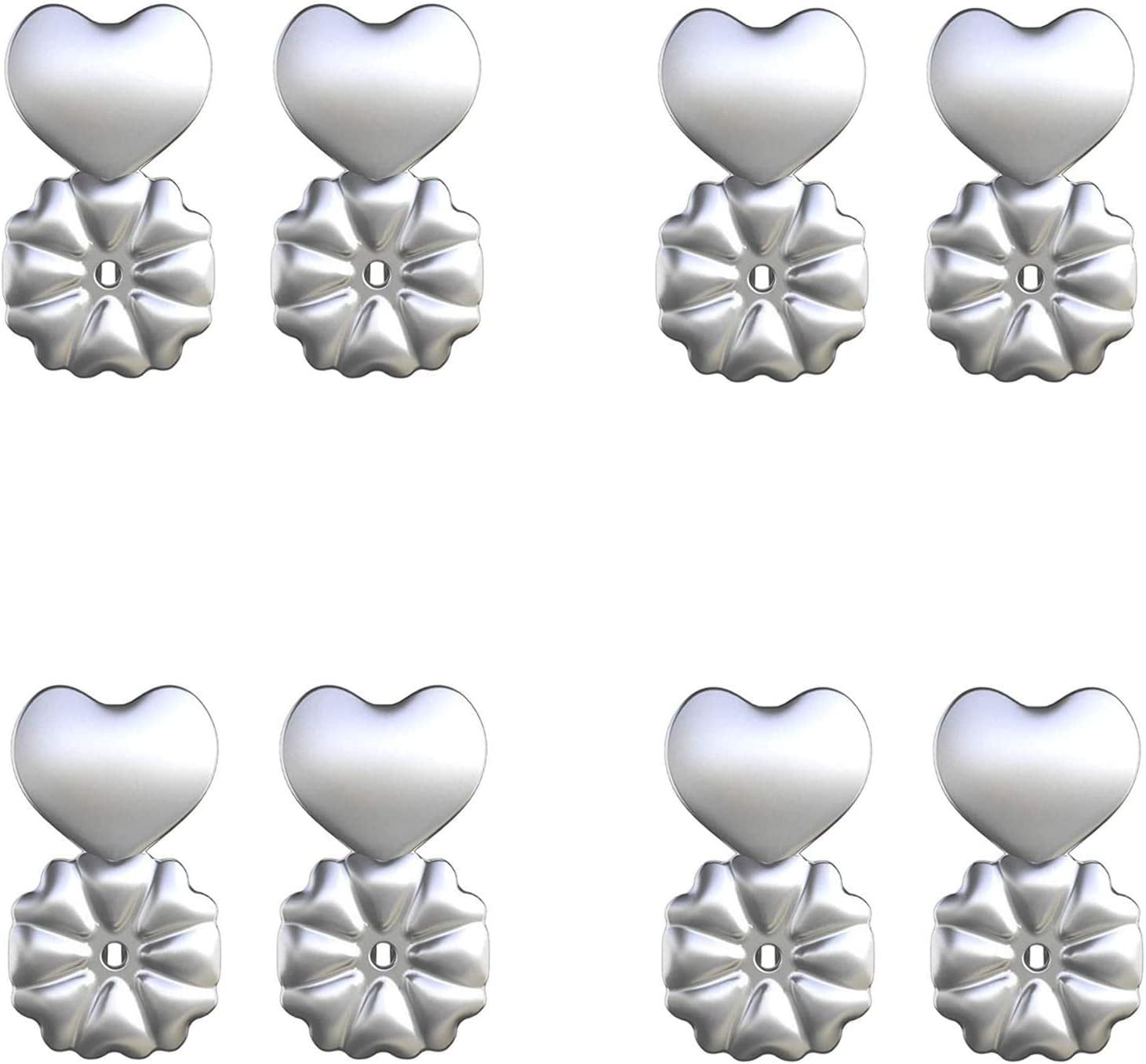 Pretty Earring Lifters- 4 Pairs of Sterling Silver Plated Earring Backs ...
