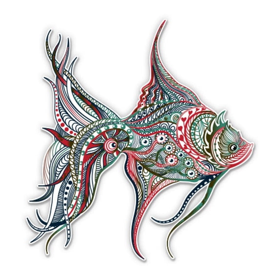 Pretty Fish - 3" Vinyl Sticker - For Car Laptop Water Bottle Phone ...