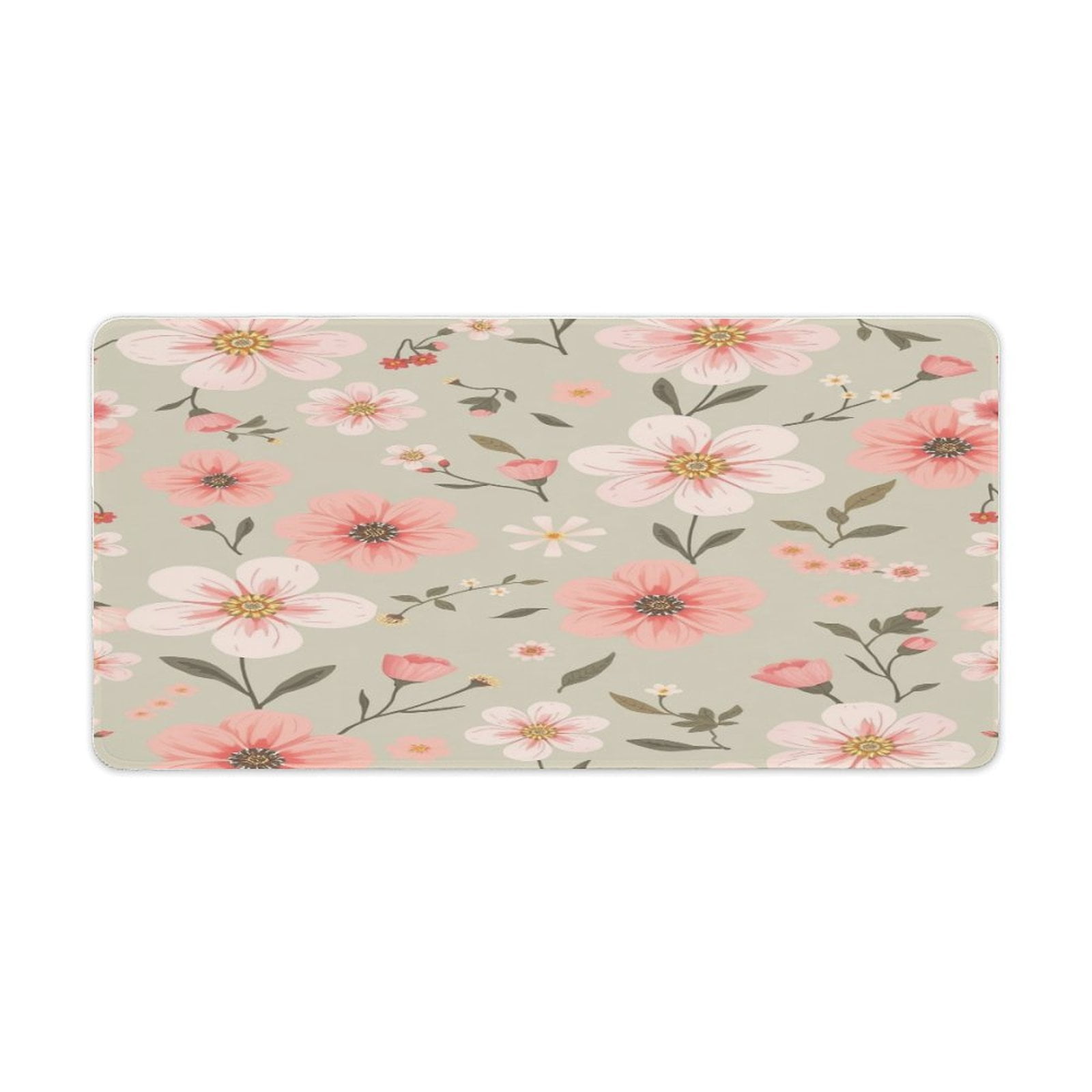 Pretty Floral Pattern Computer Mouse Pad Gaming Accessories Large Pad ...
