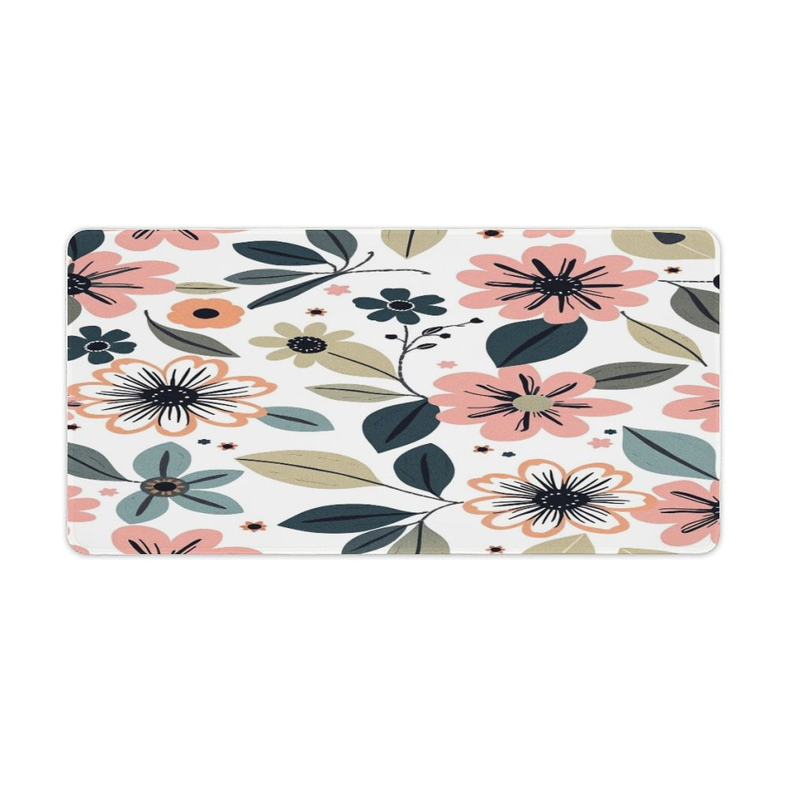 Pretty Floral Pattern Mousepad Gamer Desk Mat Large Keyboard Pad Carpet ...