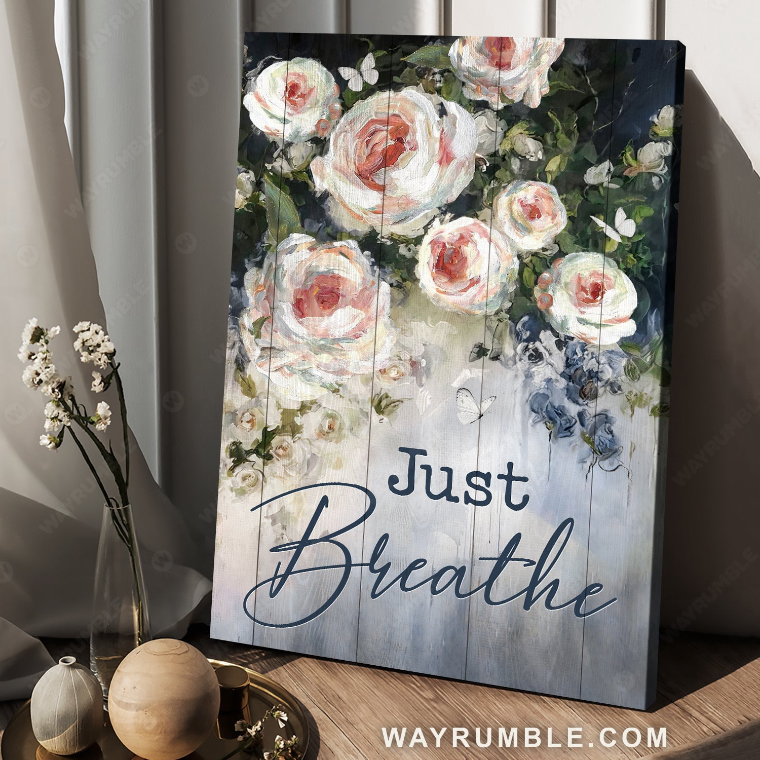 Pretty Garden Pastel Rose Vintage Drawing Just Breathe - Jesus Portrait ...