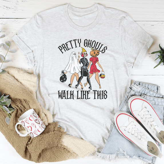 Pretty Ghouls Walk Like This Tee Ash S Peachy Sunday T-Shirt - Walmart.com