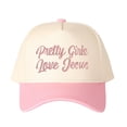 Pretty Girls Love Jesus Letter Embroidered Color Block Trucker Hat ...