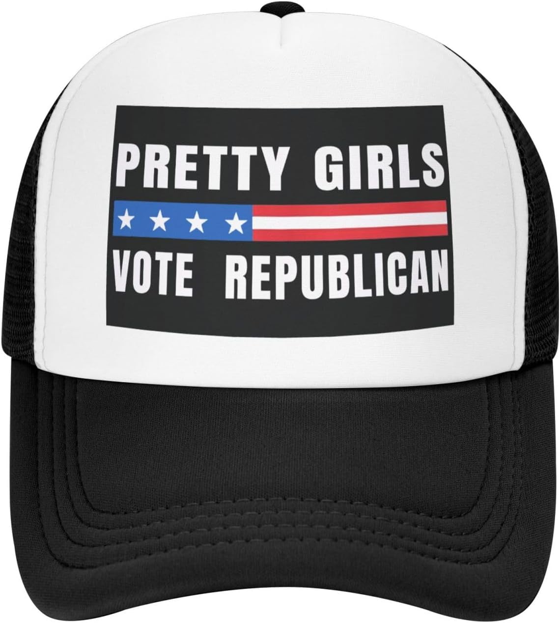 Pretty Girls Vote Republican American Flag Funny Trucker Hat Gag Gifts ...