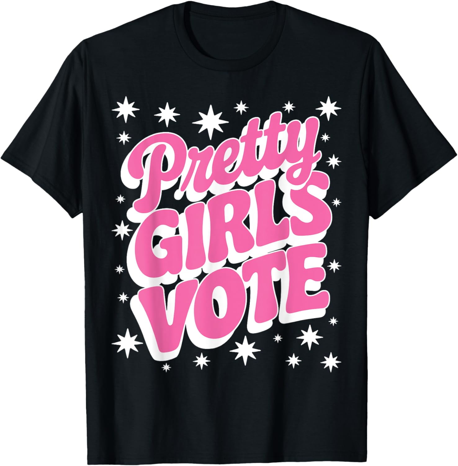 Pretty Girls Vote Voting Pink Cute Election Women Crew T-Shirt ...