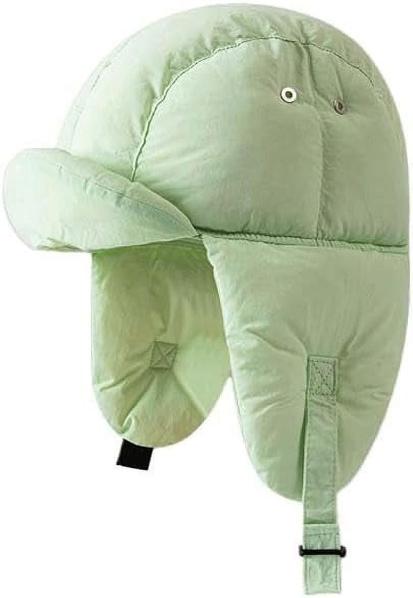 Pretty Green Winter Warm Down Trapper Hat with Ear Flaps, Lightweight ...