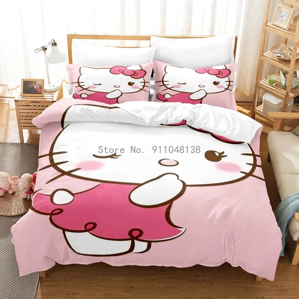 Pretty Hello Kitty Bedding Set Duvet Cover Quilt Cover Pillowcase ...