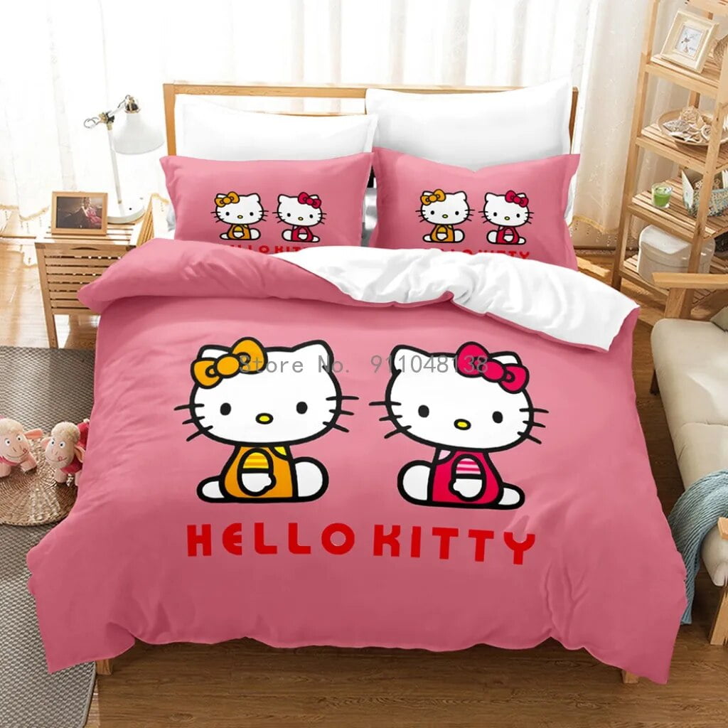 Pretty Hello Kitty Bedding Set Duvet Cover Quilt Cover Pillowcase ...