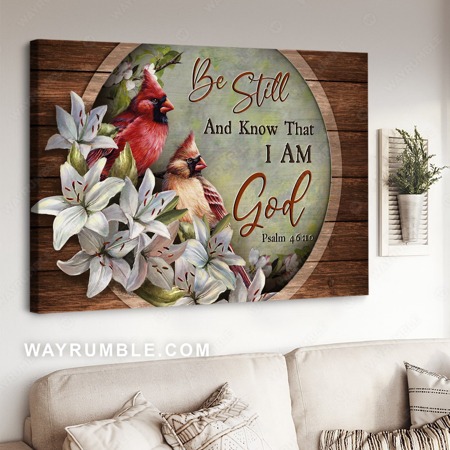Pretty Lily Flower, Watercolor Style Style Cardinal, Be Still And Know ...