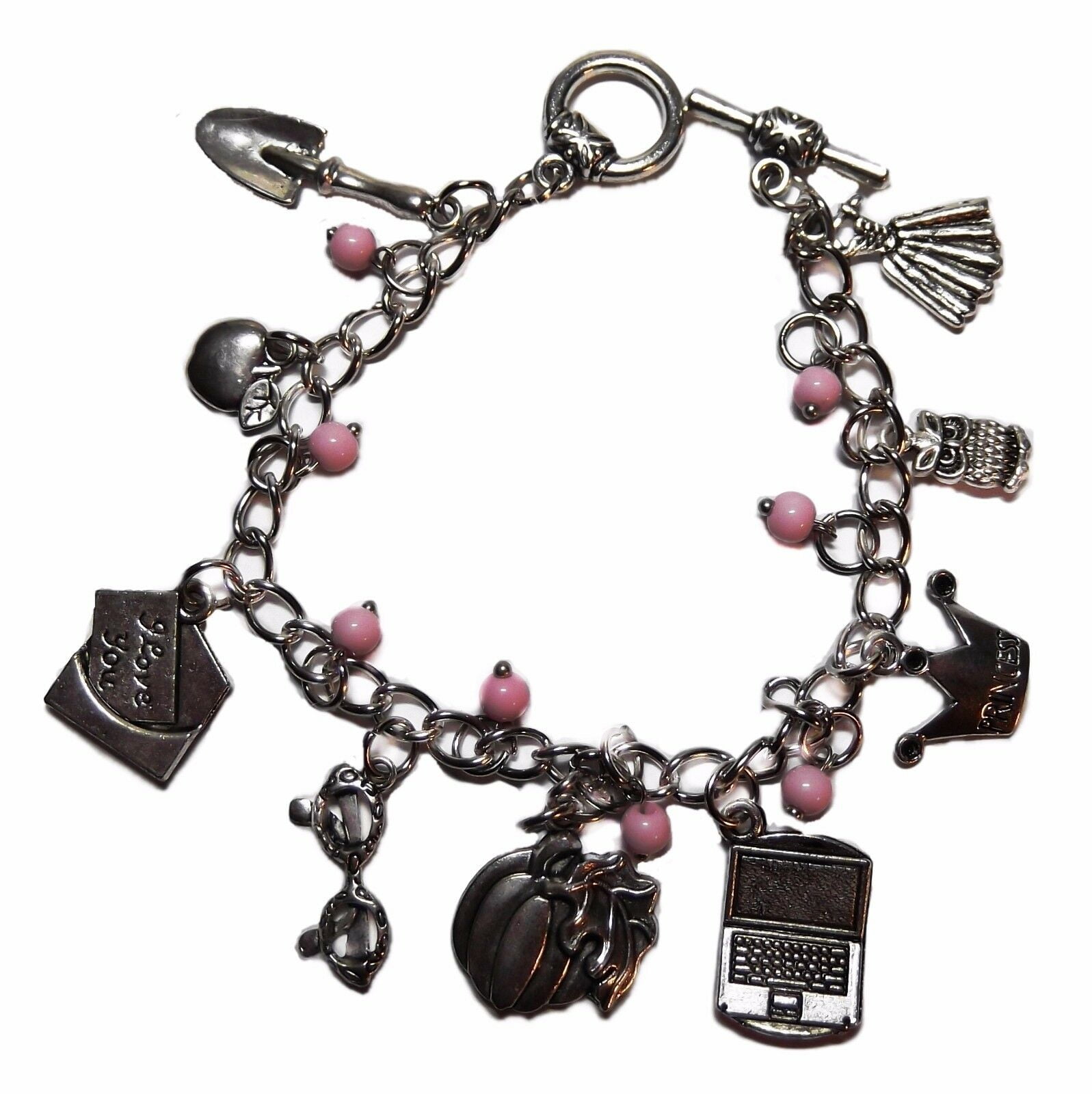 Pretty Little Liars Silvertone Metal Charm Bracelet - Walmart.com
