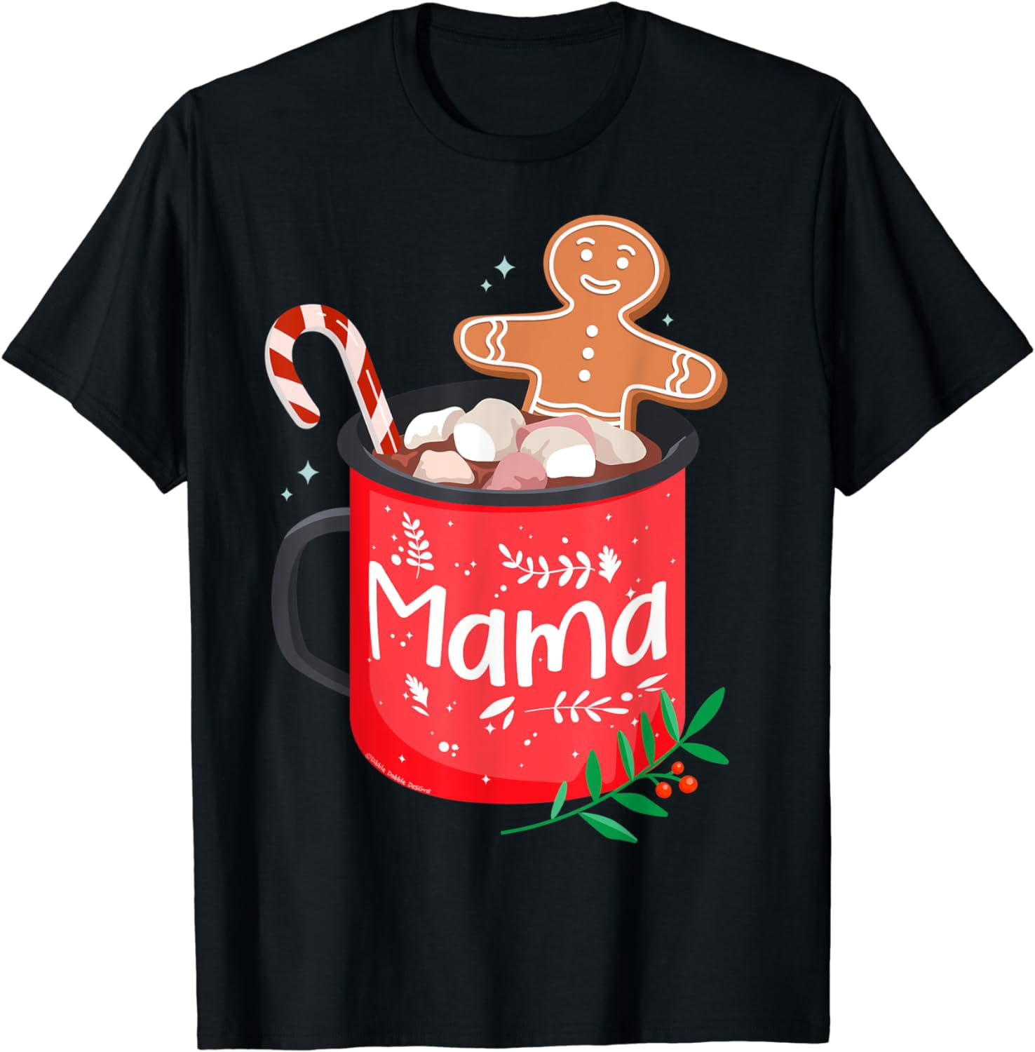 Pretty Mama Holiday Hot Cocoa Mug With Candy Cane Mama T Shirt