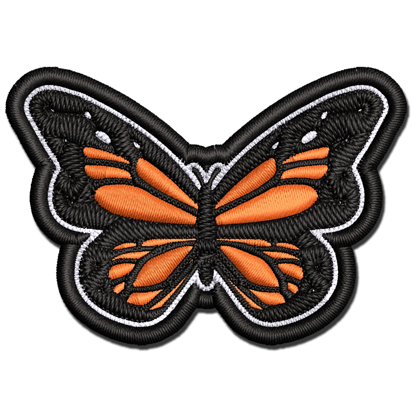 Pretty Monarch Butterfly Applique Multi-Color Embroidered Iron-On Patch - 3 Inch Medium ...