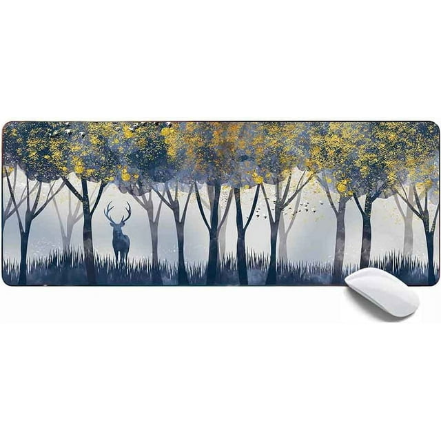 Pretty Mouse Pad Misty Forest Deer Large Gaming Mouse Pad,Extended XL ...
