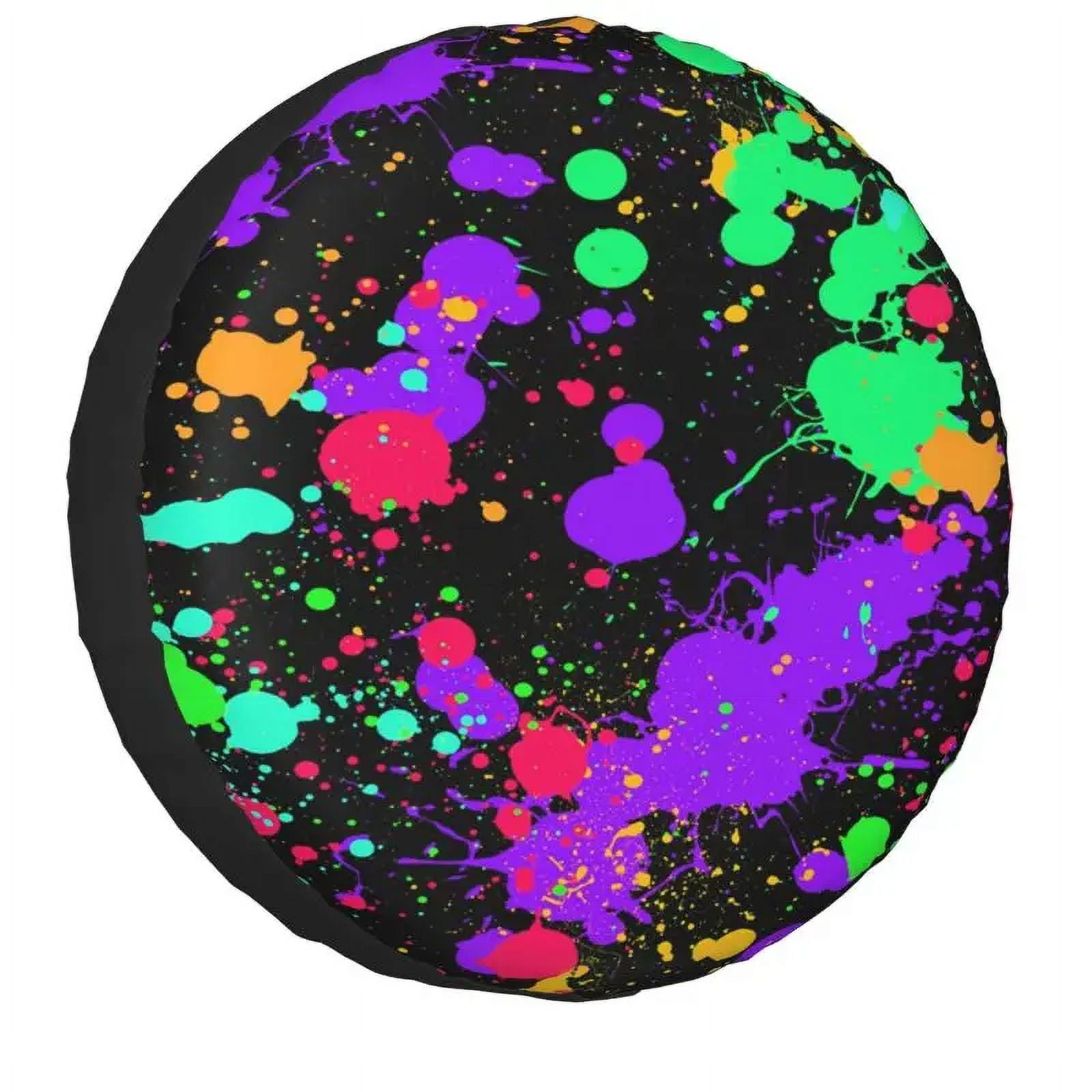 Pretty Neon Paint Splatter Spare Wheel Tire Cover for Mitsubishi Pajero ...