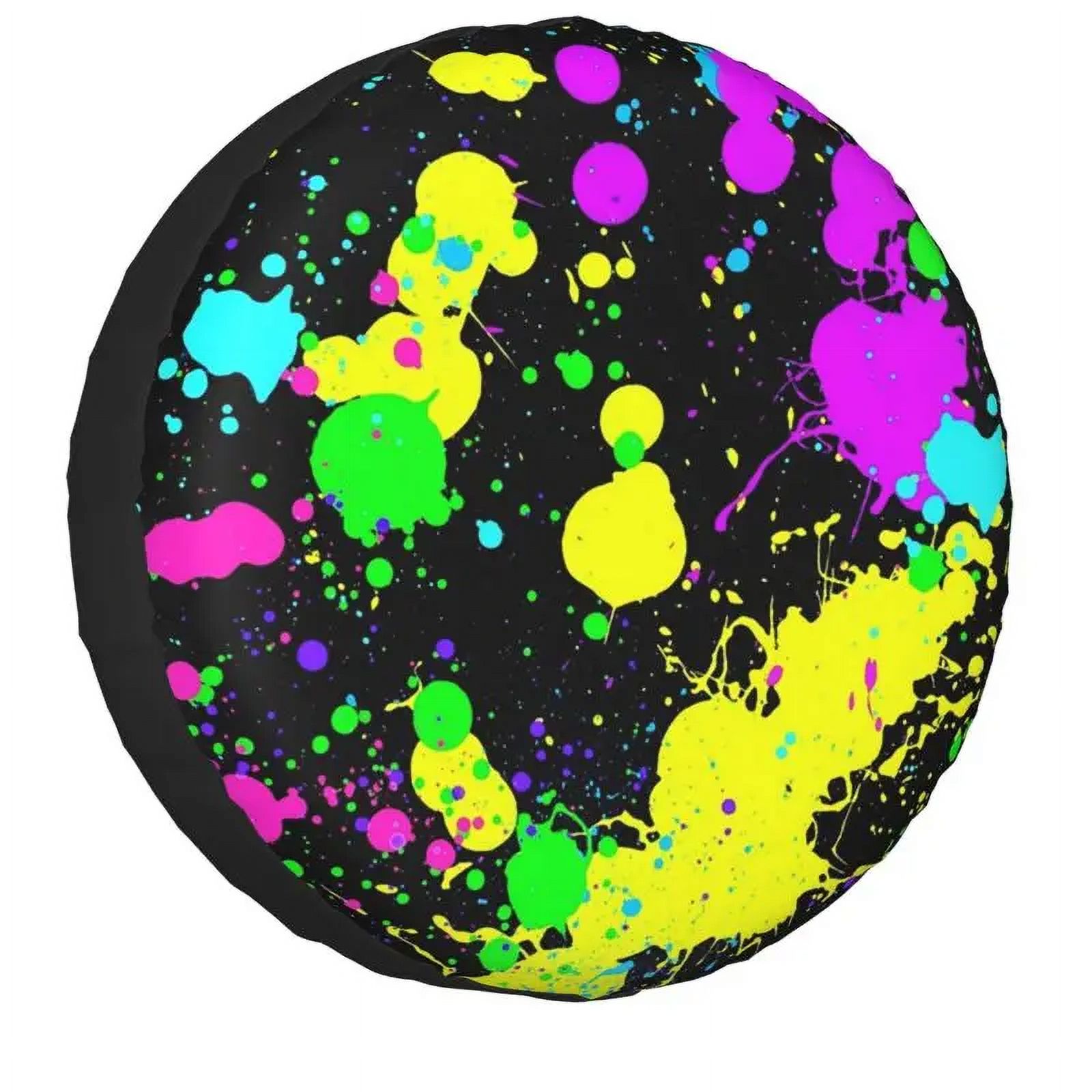 Pretty Neon Paint Splatter Spare Wheel Tire Cover for Mitsubishi Pajero ...