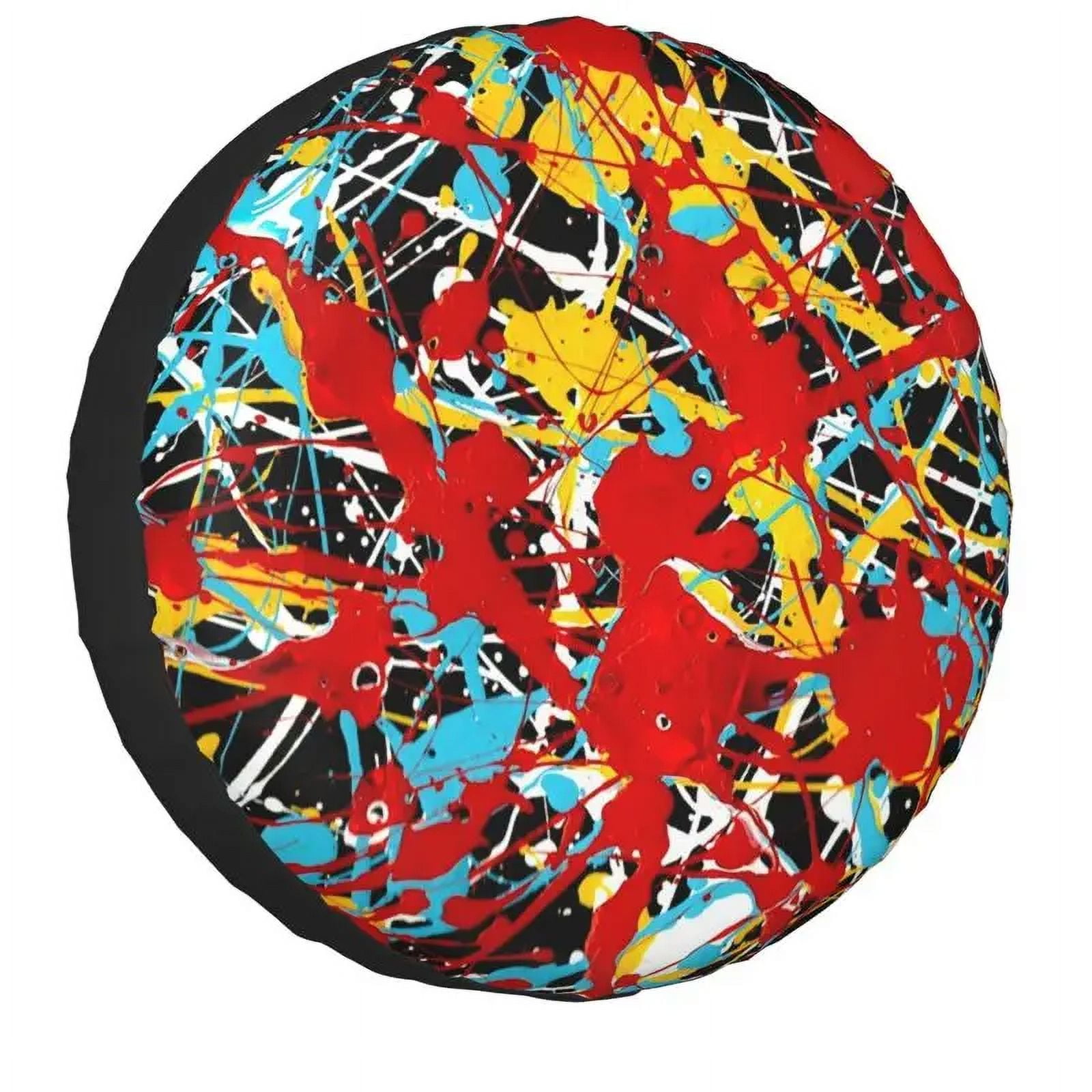 Pretty Neon Paint Splatter Spare Wheel Tire Cover for Mitsubishi Pajero ...