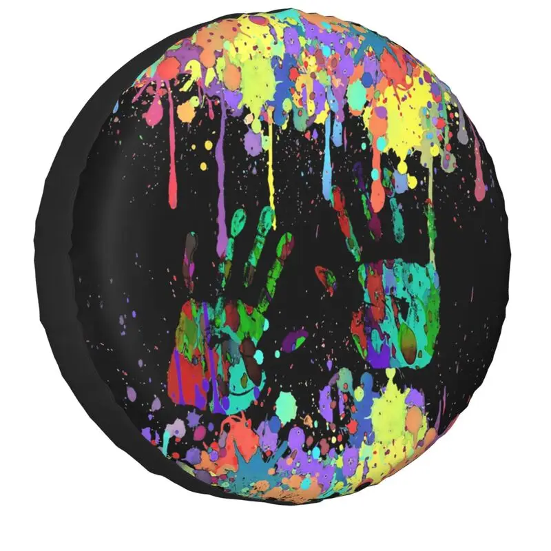 Pretty Neon Paint Splatter Spare Wheel Tire Cover for Mitsubishi Pajero ...