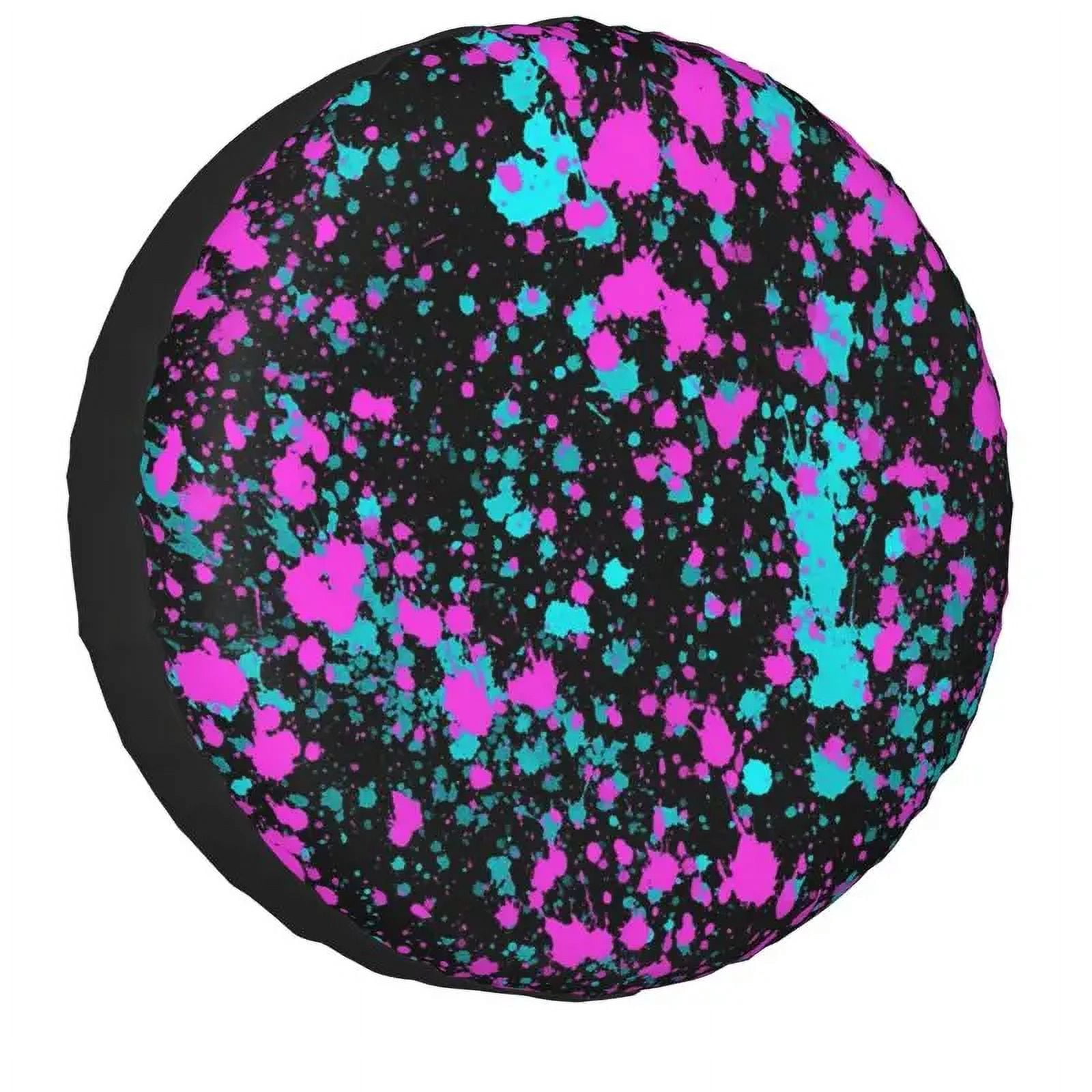 Pretty Neon Paint Splatter Spare Wheel Tire Cover for Mitsubishi Pajero ...