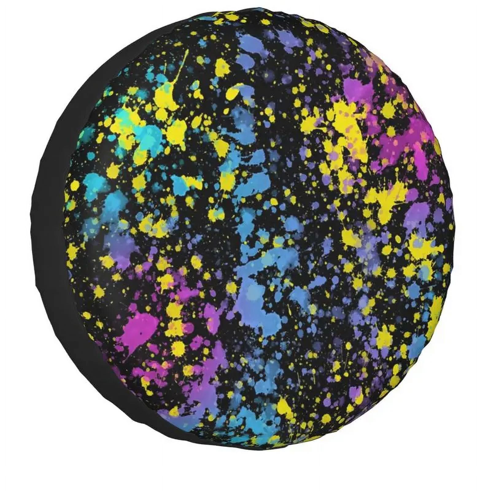 Pretty Neon Paint Splatter Spare Wheel Tire Cover for Mitsubishi Pajero ...