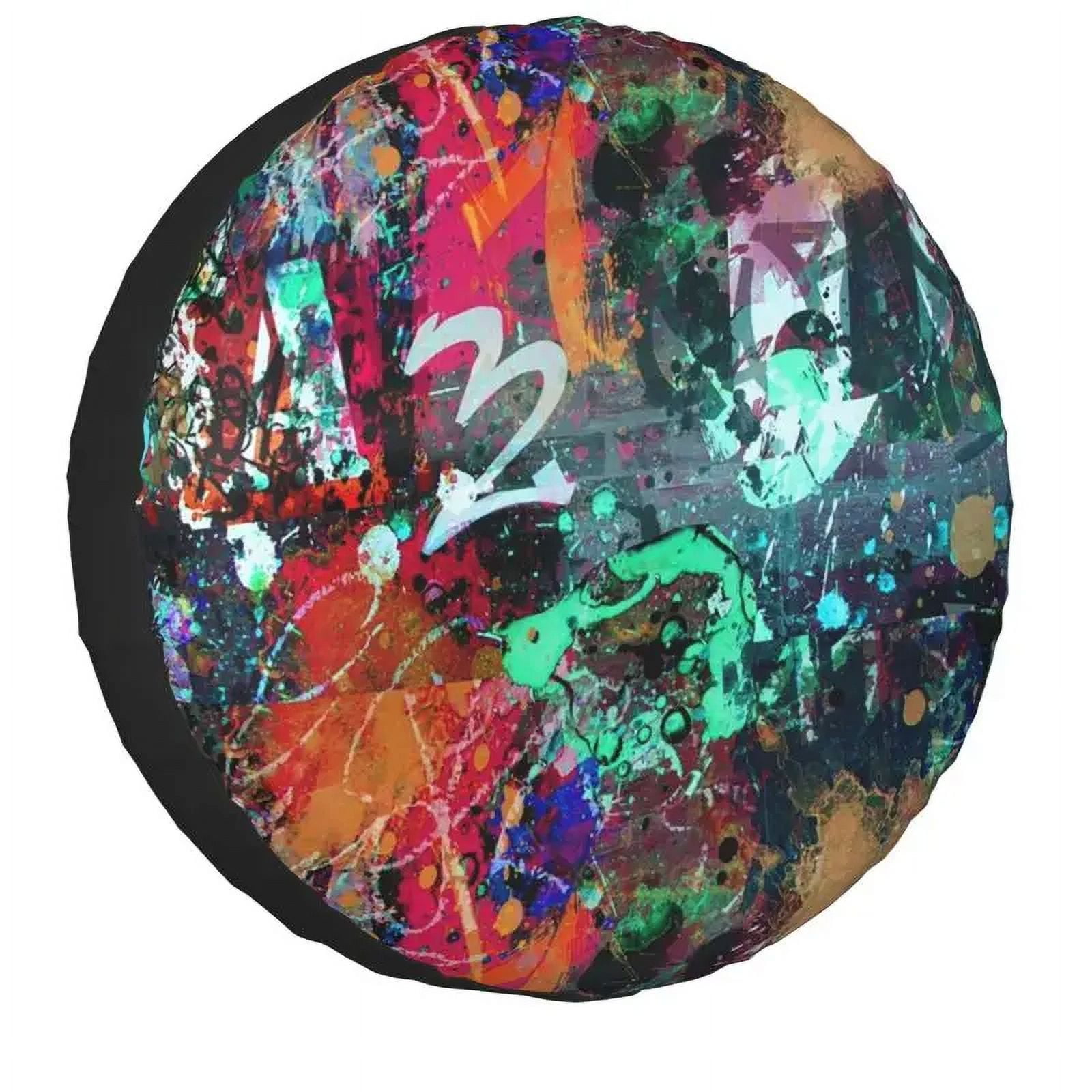 Pretty Neon Paint Splatter Spare Wheel Tire Cover for Mitsubishi Pajero ...