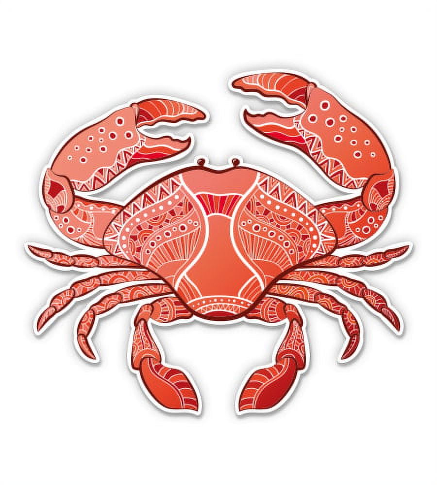 Pretty Ornate Crab - 12" Vinyl Sticker Waterproof Decal - Walmart.com