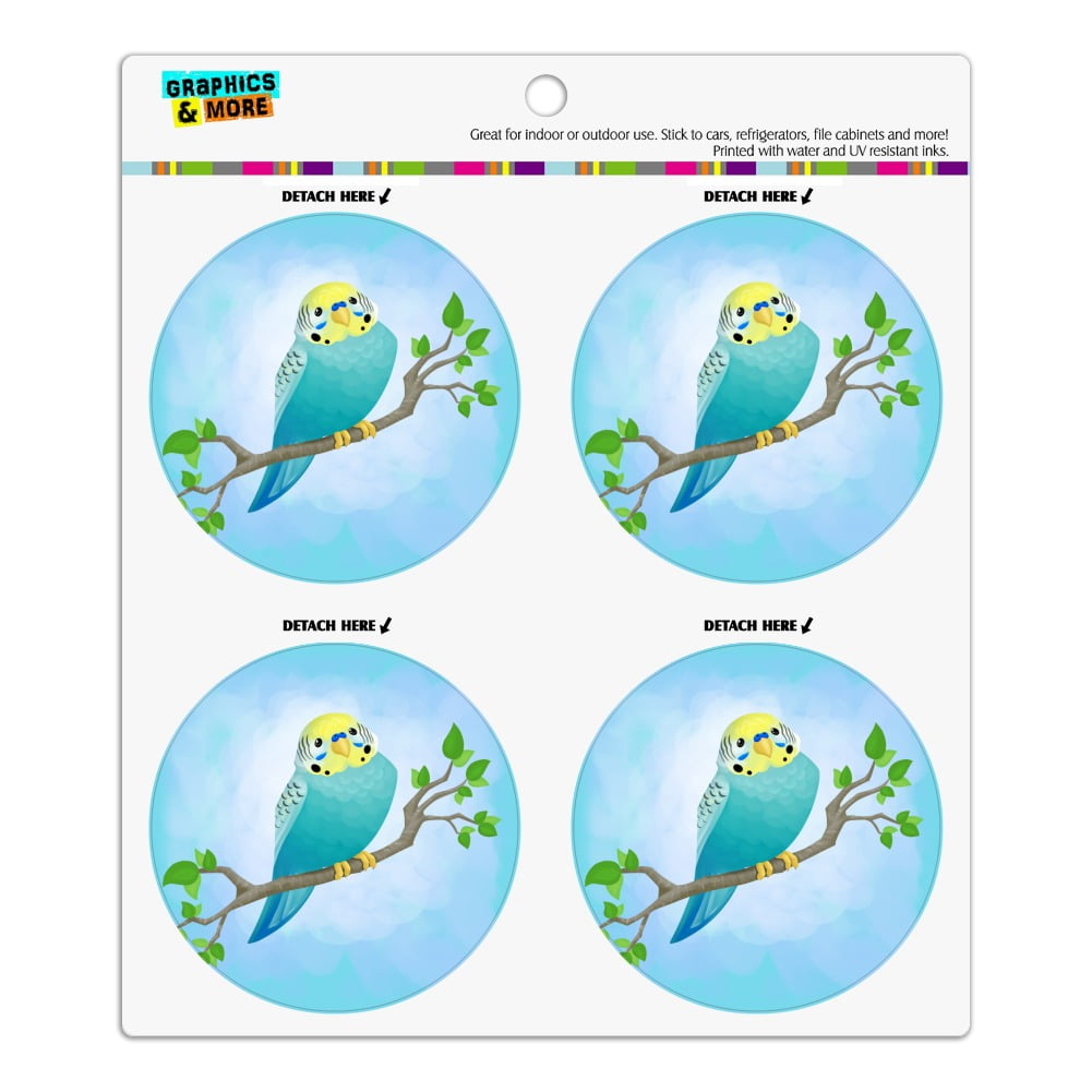 Pretty Parakeet Budgie Refrigerator Fridge Locker Vinyl Circle Magnet ...