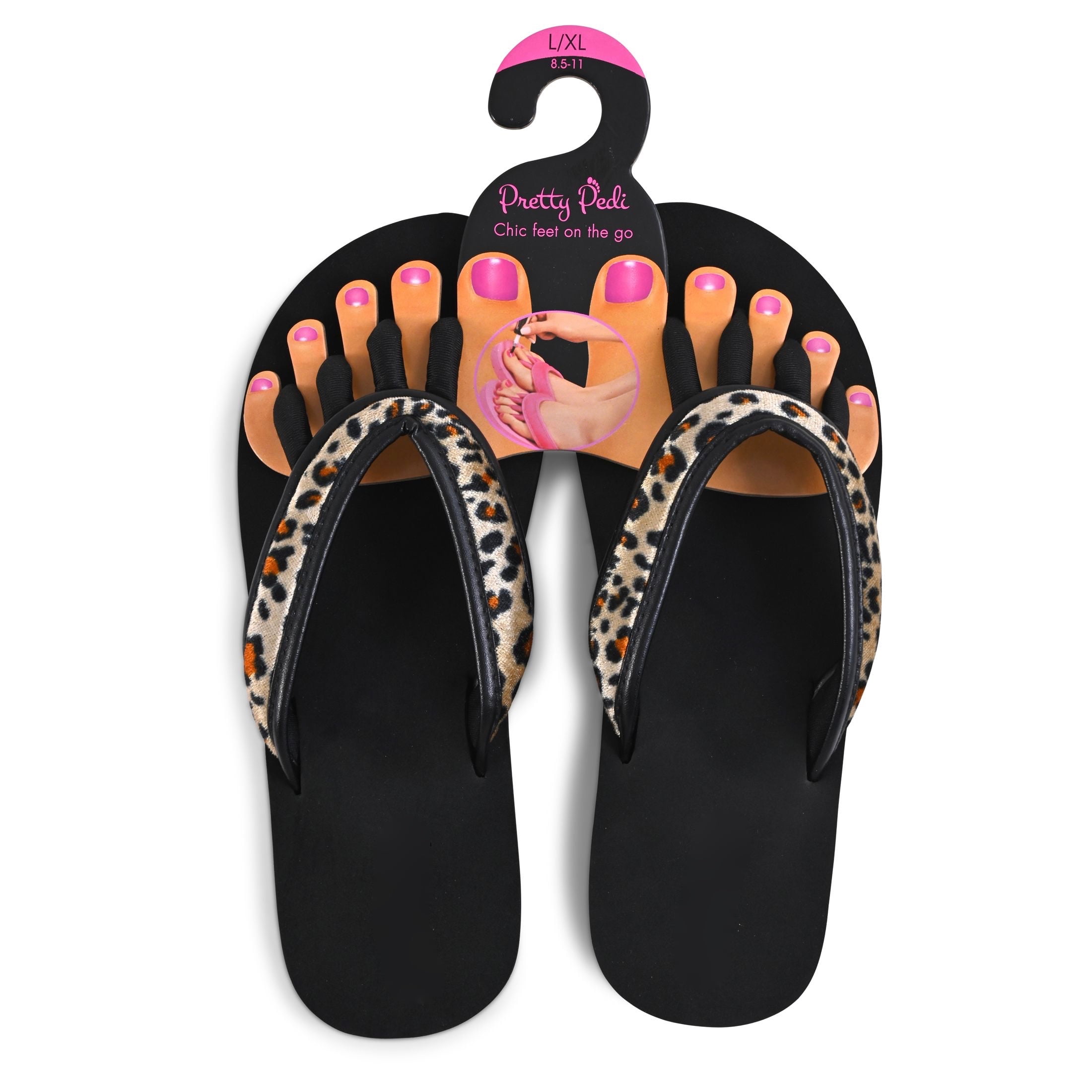 Pretty Pedi Unisex Comfortable Spa Slip-On Sandal, Leopard, Size 8.5-11 ...