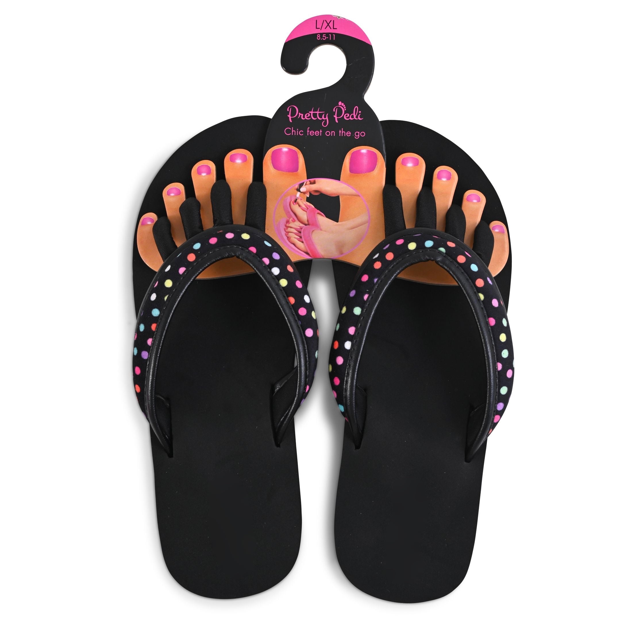 Pretty Pedi Pedicure Sandal, Polka Dot - Comfortable Toe Separators for ...