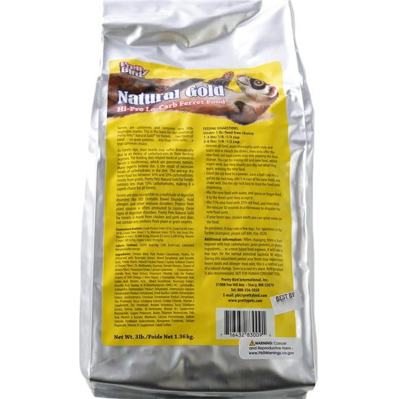 Pretty Pets Natural Gold Ferret Food Daily Diet in Dry Bag - Walmart.com