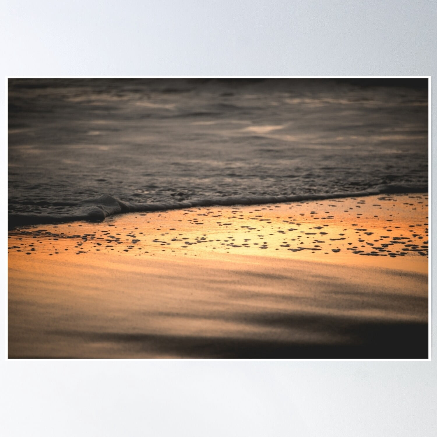 Pretty Pink And Orange Pacific Ocean Sea Waves Sunset V Poster Wall Art ...