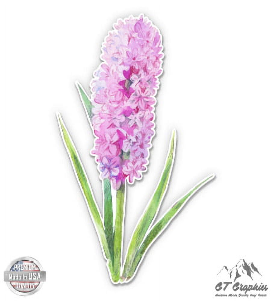 Pretty Pink Hyacinth - 8" Vinyl Sticker - For Car Laptop I-Pad ...