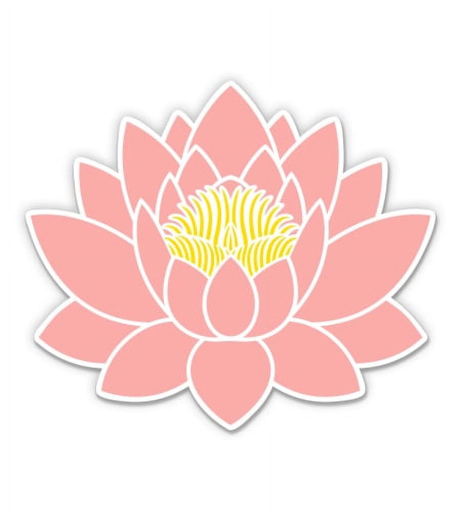 Pretty Pink Lotus Flower - 3" Vinyl Sticker - For Car Laptop Water ...