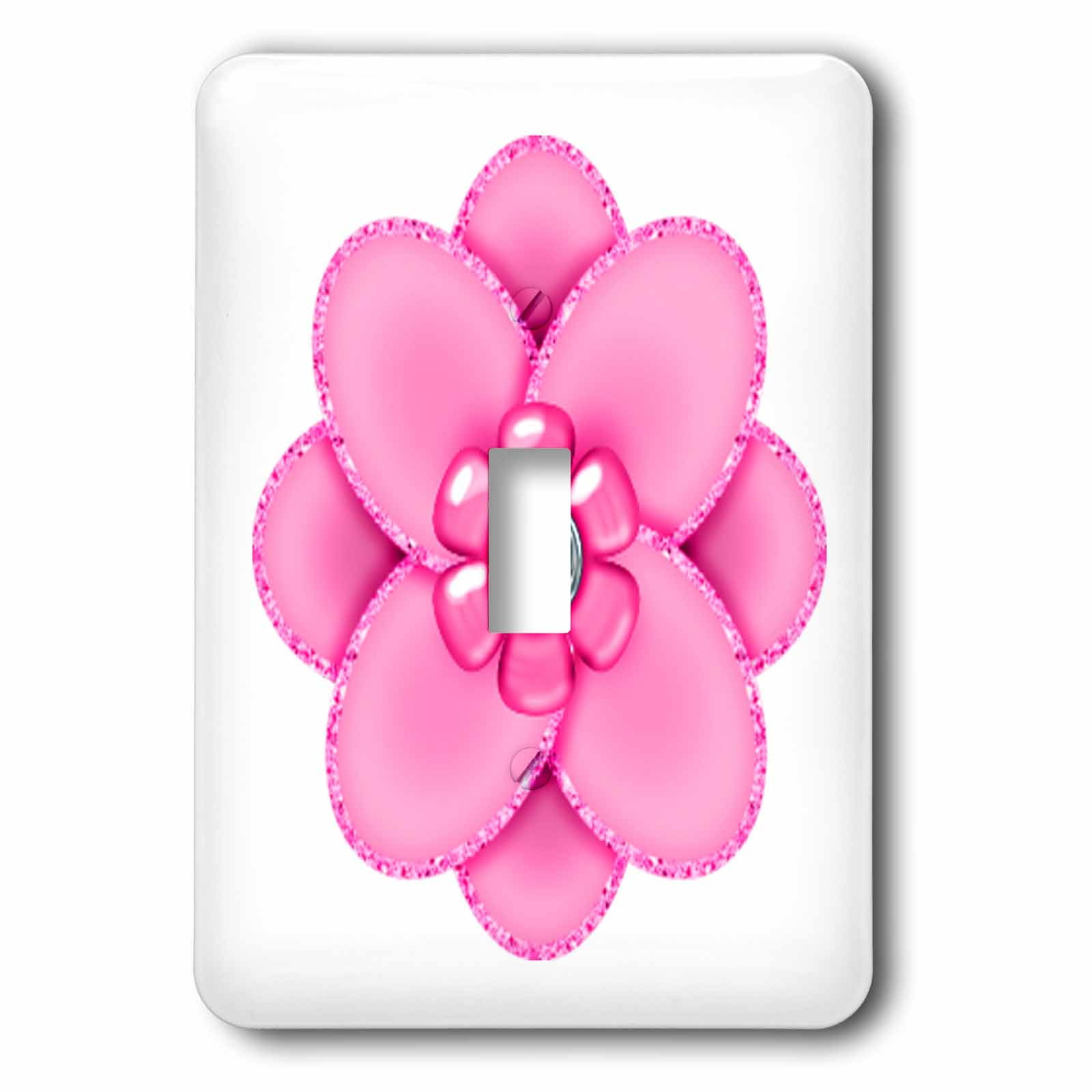 Pretty Pink Sparkle Flower single toggle switch lsp-210734-1 - Walmart.com
