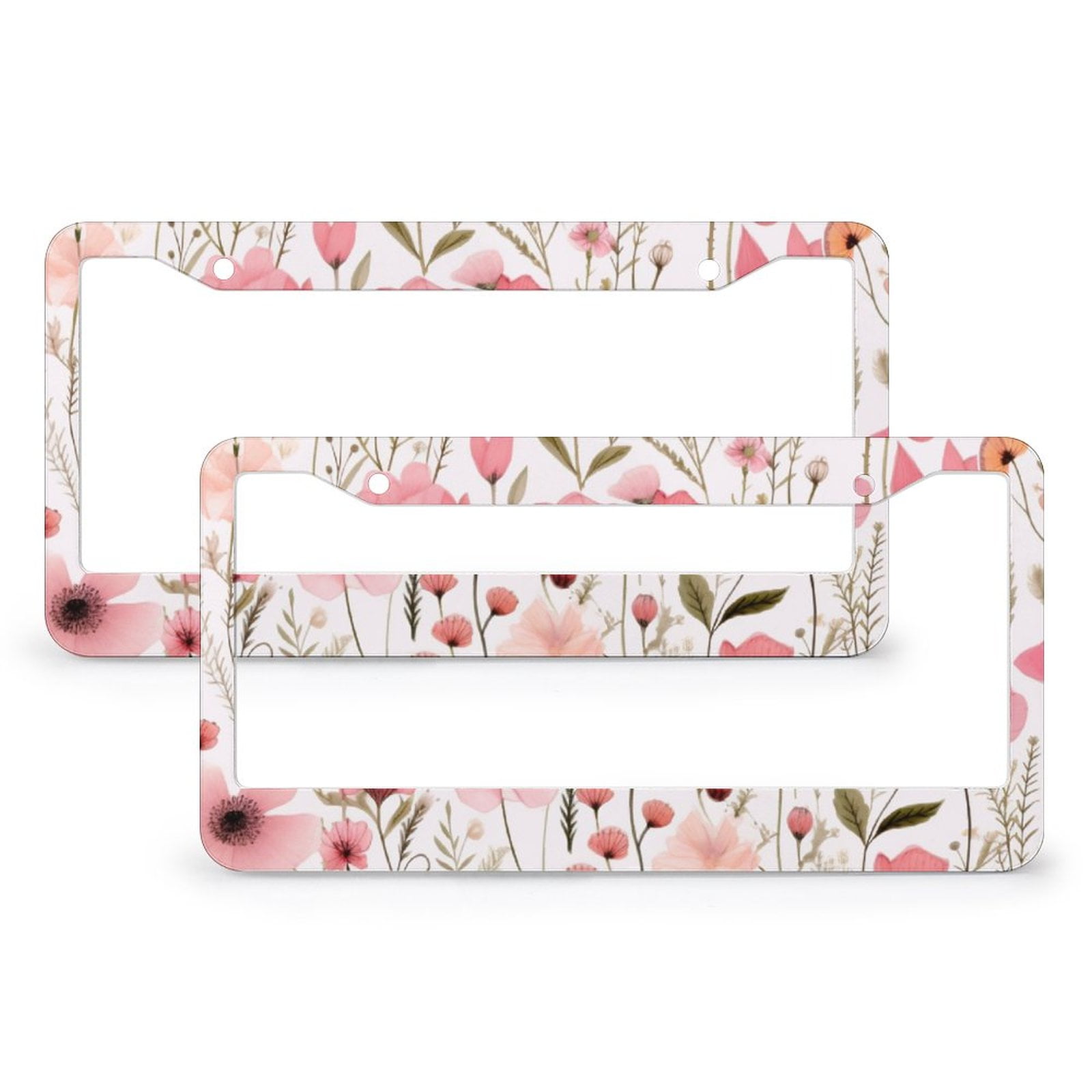 Pretty Pink Wild Flower License Plate Cover 2 Pieces Shabby Chic ...