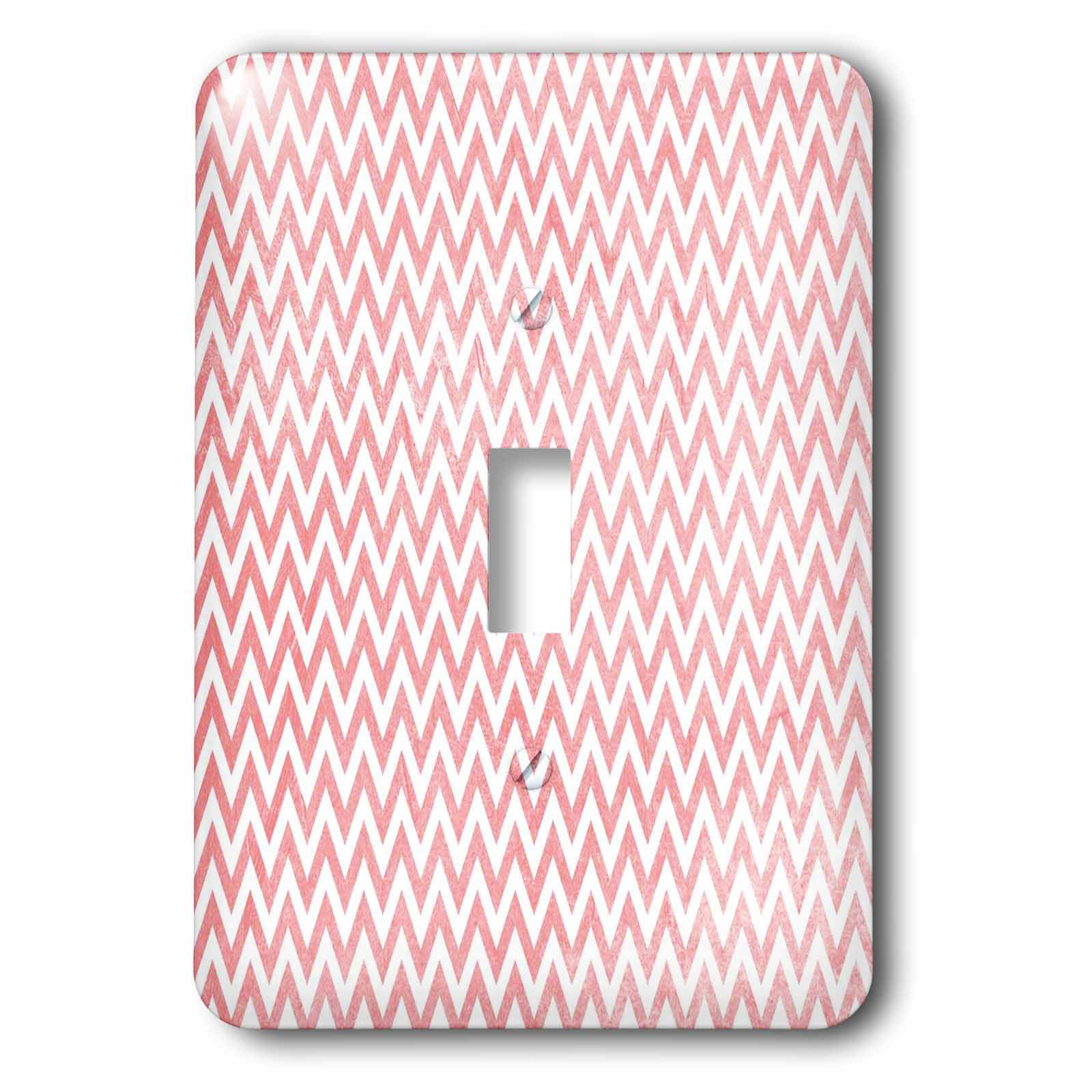 Pretty Pink and White Chevron Stripes single toggle switch lsp-179123-1 ...