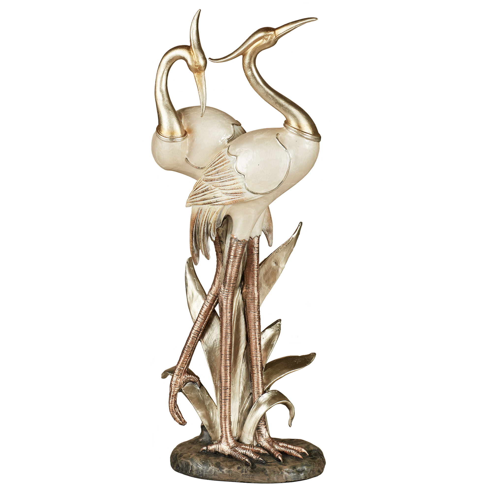 Touch of Class Pretty Pose Crane Table Sculpture, Ivory Capiz Finish ...