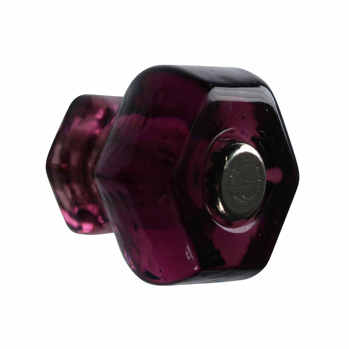 Pretty Purple Amethyst Glass Cabinet Knob 1" Dia Cabinet Door Knob Pull ...