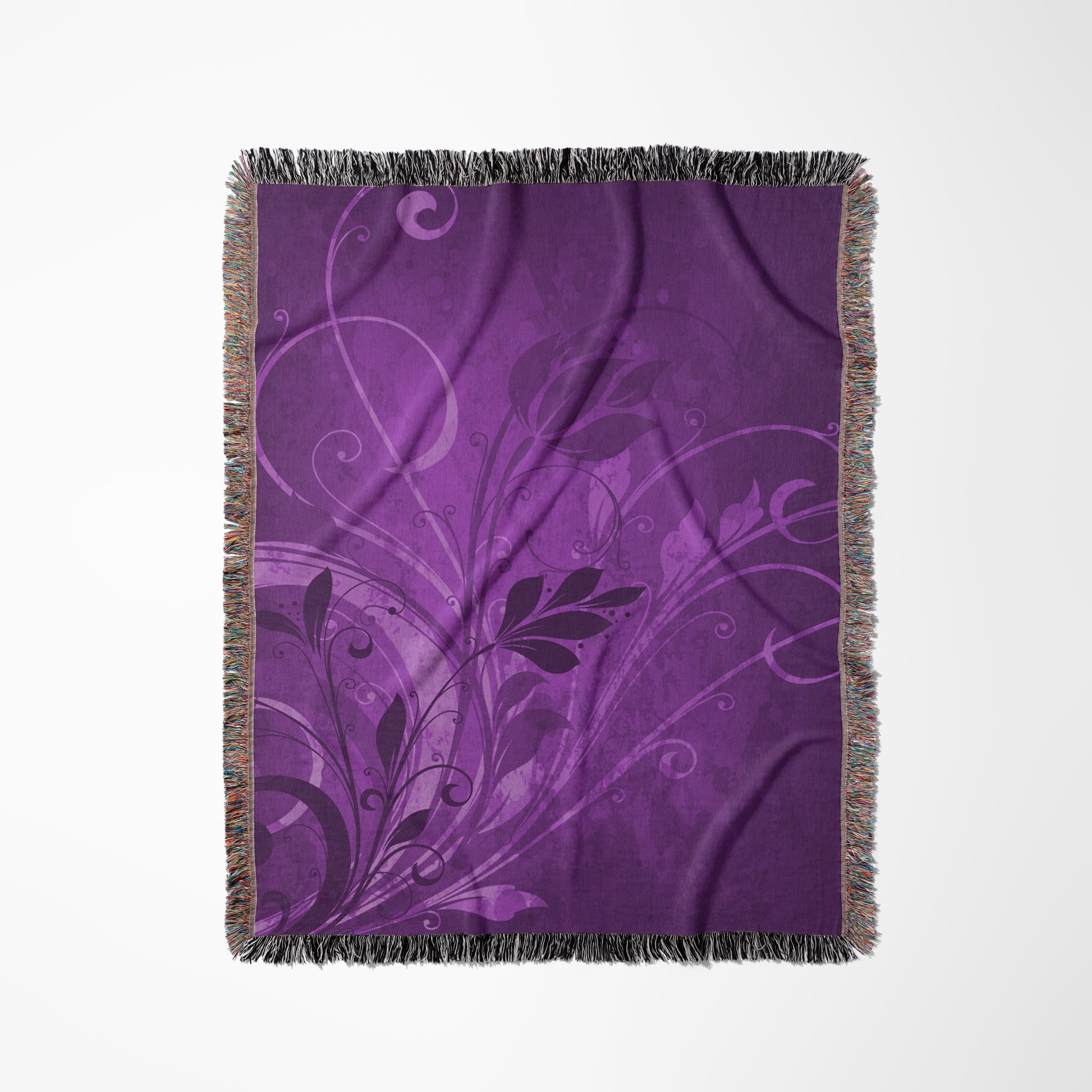Pretty Purple Flower Flourishes, Woven Blanket - Walmart.com