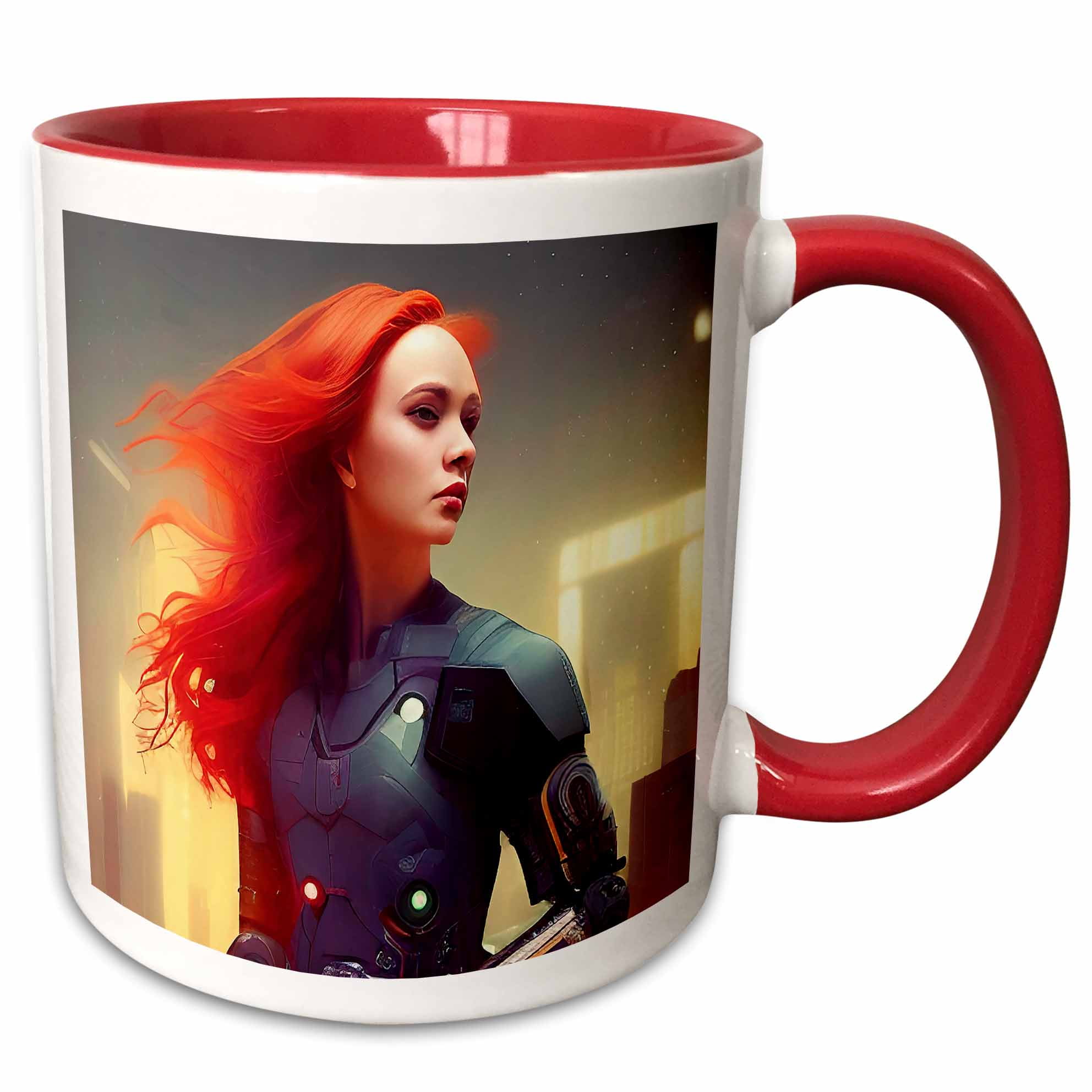 3drose, Pretty Redhead Cyborg Woman in a Special Suit. Fantasy Digital ...