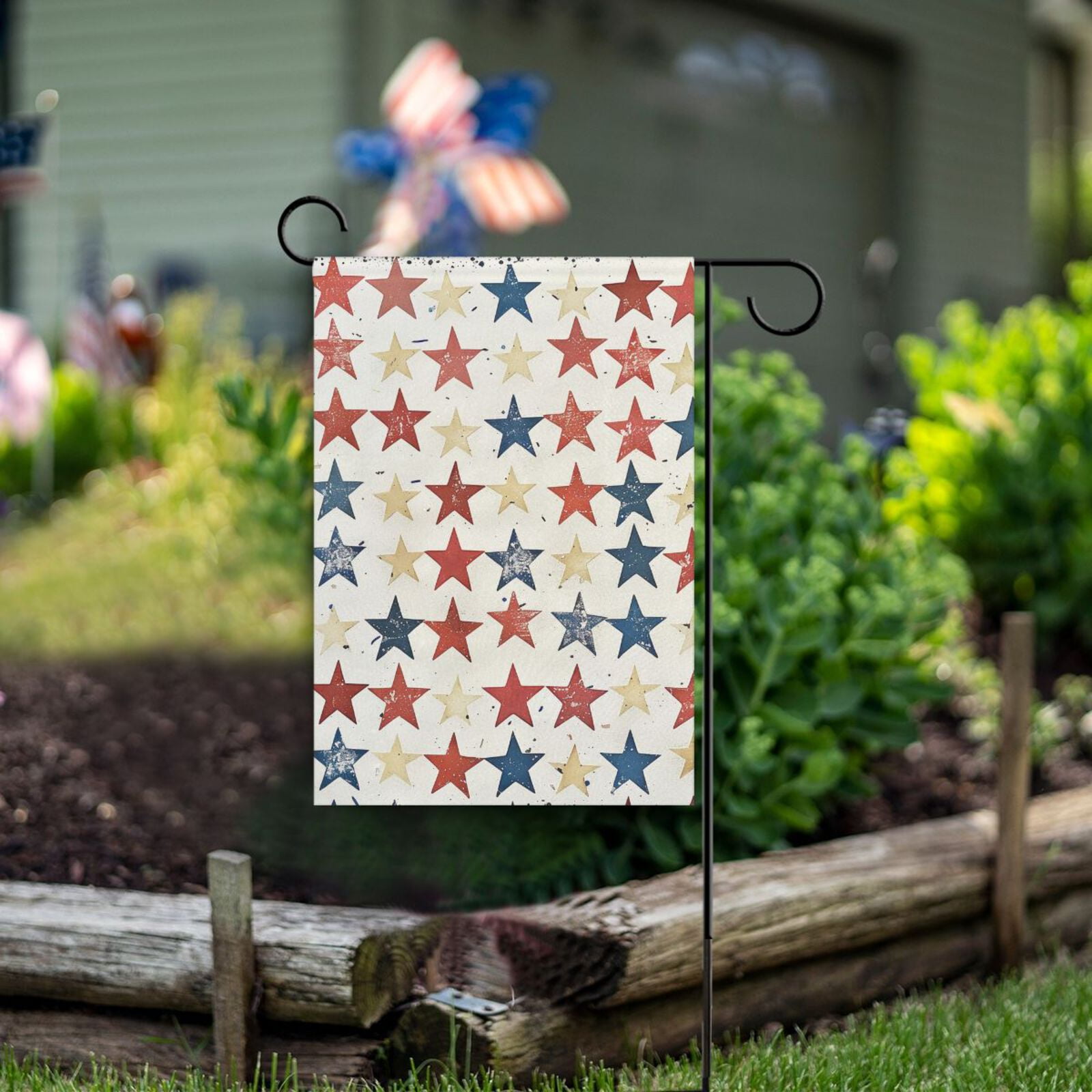 Pretty Stars Garden Flag Double Sided Outdoor Banners for Courtyard ...