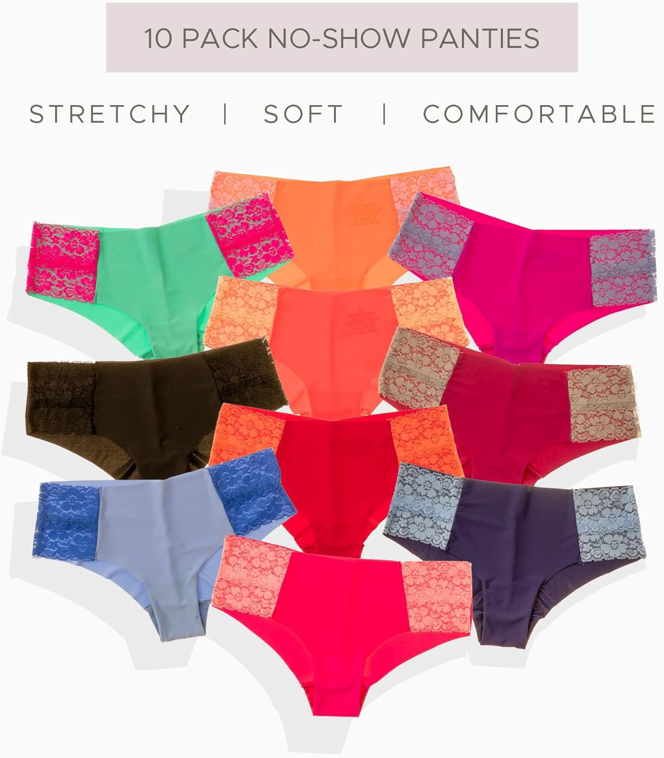 Pretty Sweet Intimates Laser Cut Seamless Cheeky Bikini Underwear with ...