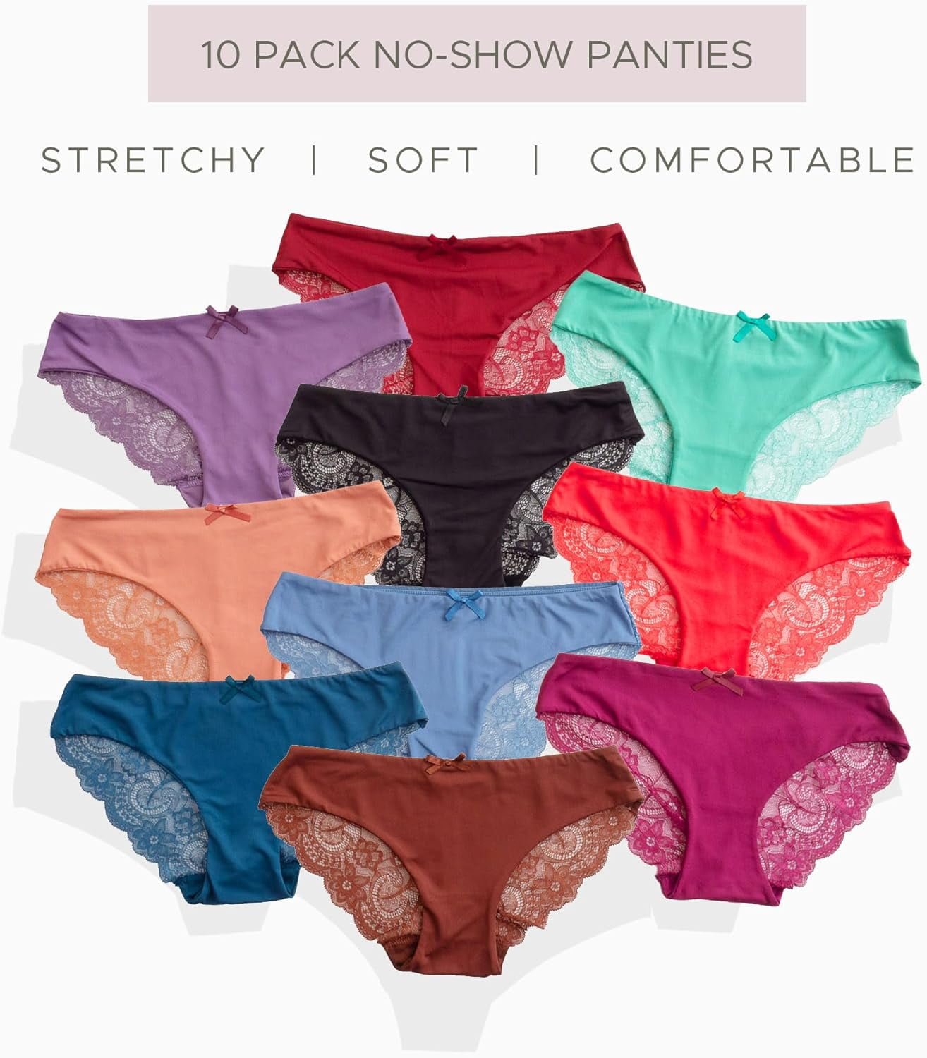 Pretty Sweet Intimates Laser Cut Seamless Cheeky Bikini Underwear with ...