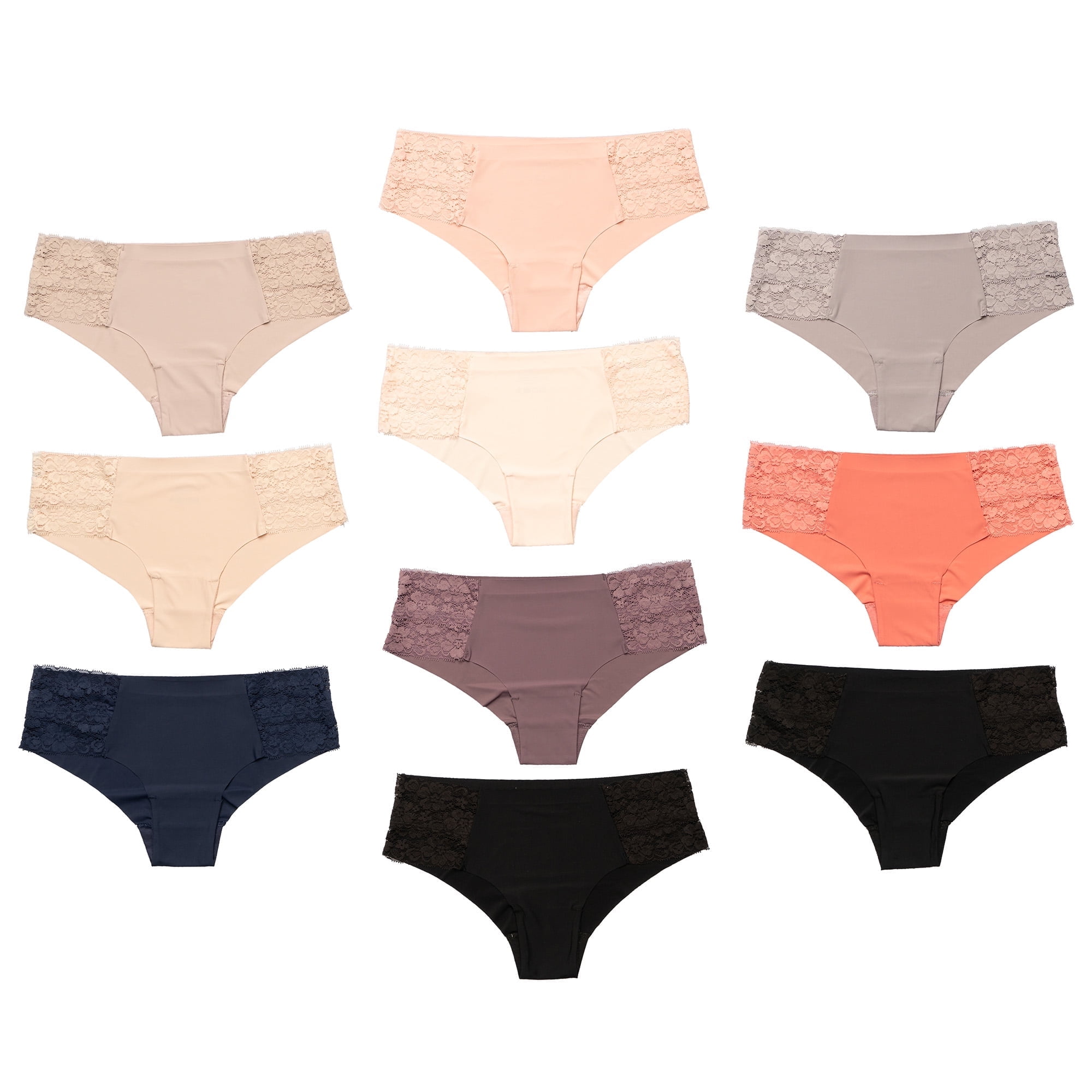 Pretty Sweet Intimates Laser Cut Seamless Cheeky Bikini Underwear with ...