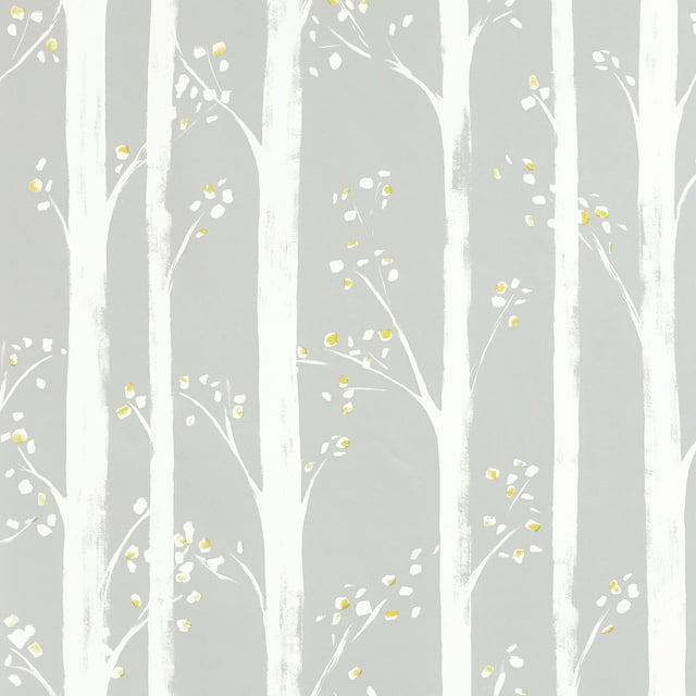 Pretty Trees Ochre Grey Wallpaper - Walmart.com
