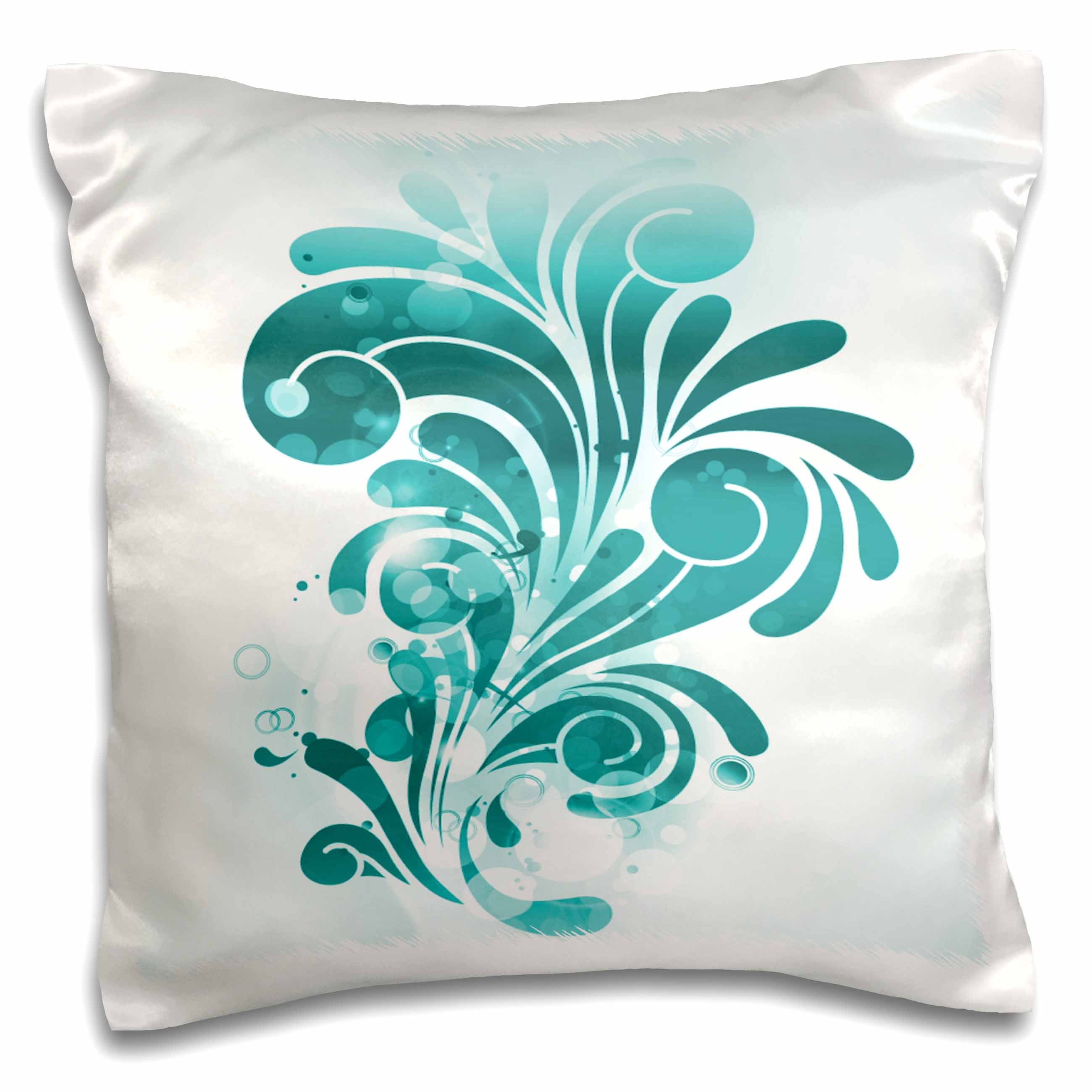 3dRose, Pretty Turquoise Flourish On A Sparkly Grunge Background, 16x16 ...