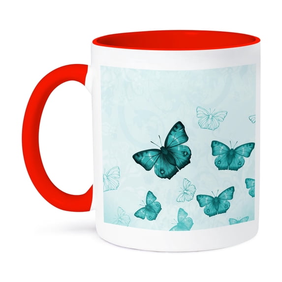 3dRose, Pretty Turquoise Flying Butterflies Pattern With Butterfly ...