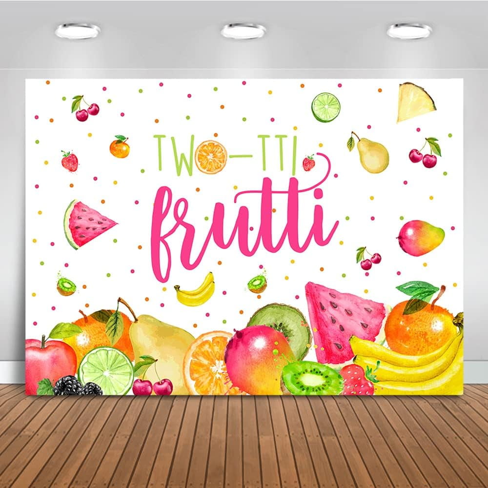 Pretty Twotti Frutti Backdrop Fruit 2nd Birthday Party Background for ...
