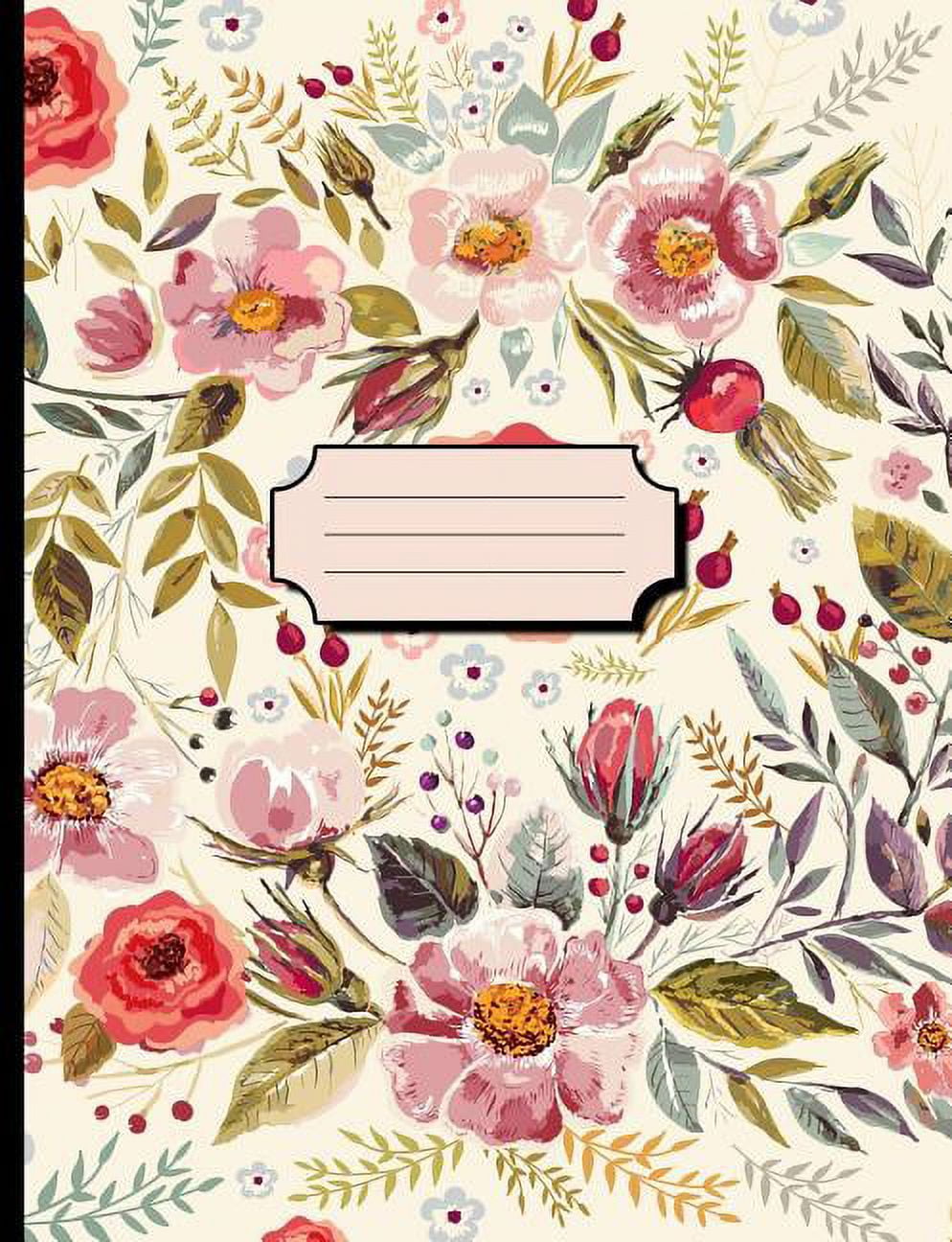 Pretty Watercolor Flowers Cream Notebook (Paperback) - Walmart.com